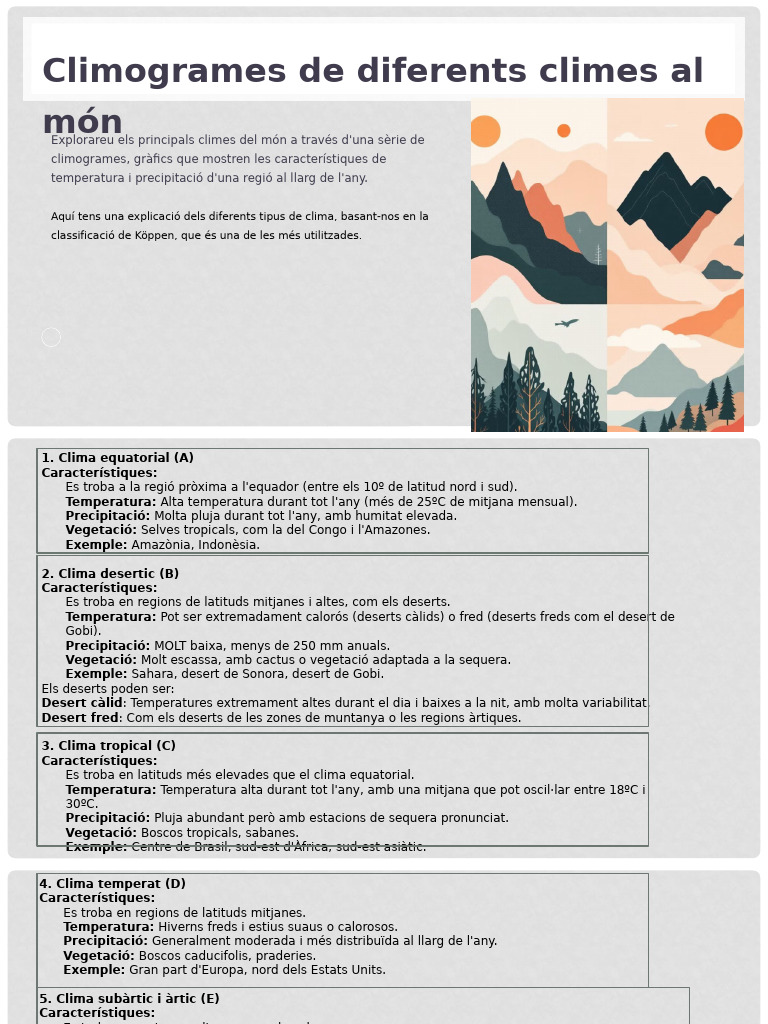 Climogrames de Diferents Climes Al Mon | PDF