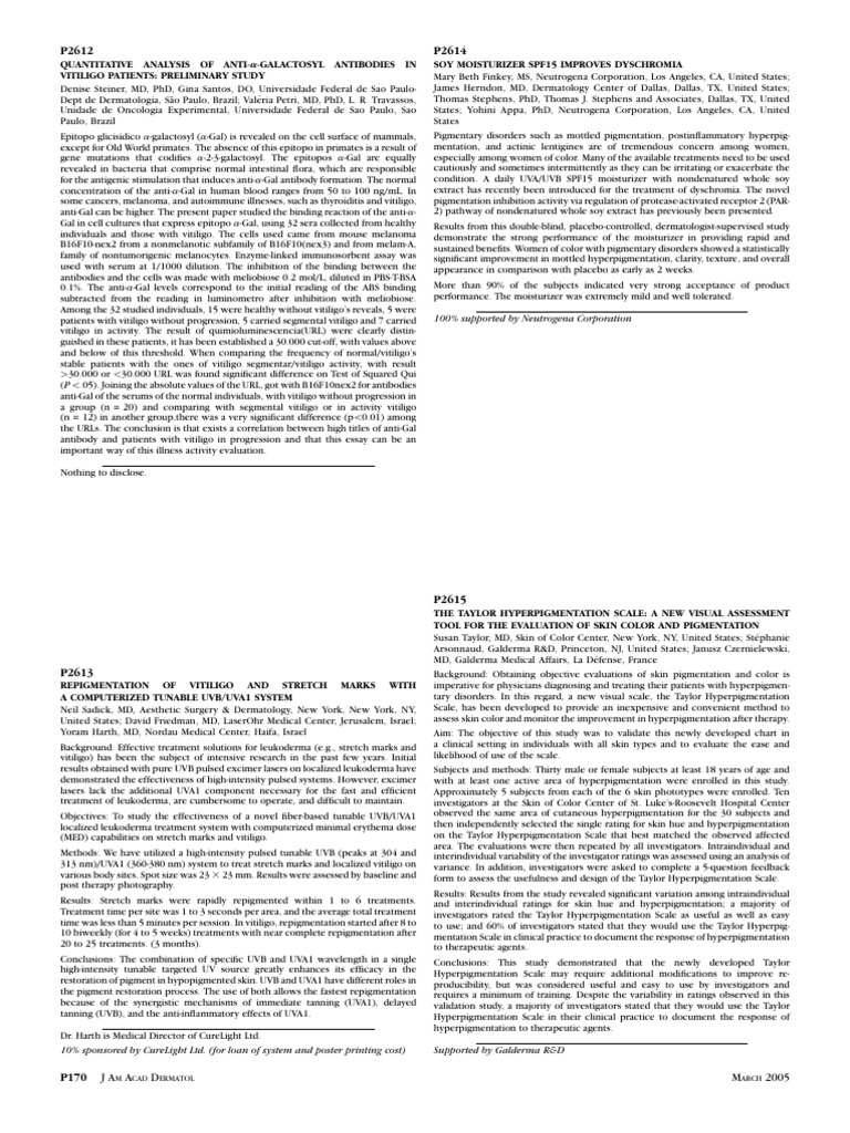 Anti-a-Gal Antibodies in Vitiligo Study | PDF | Ultraviolet | Medical ...