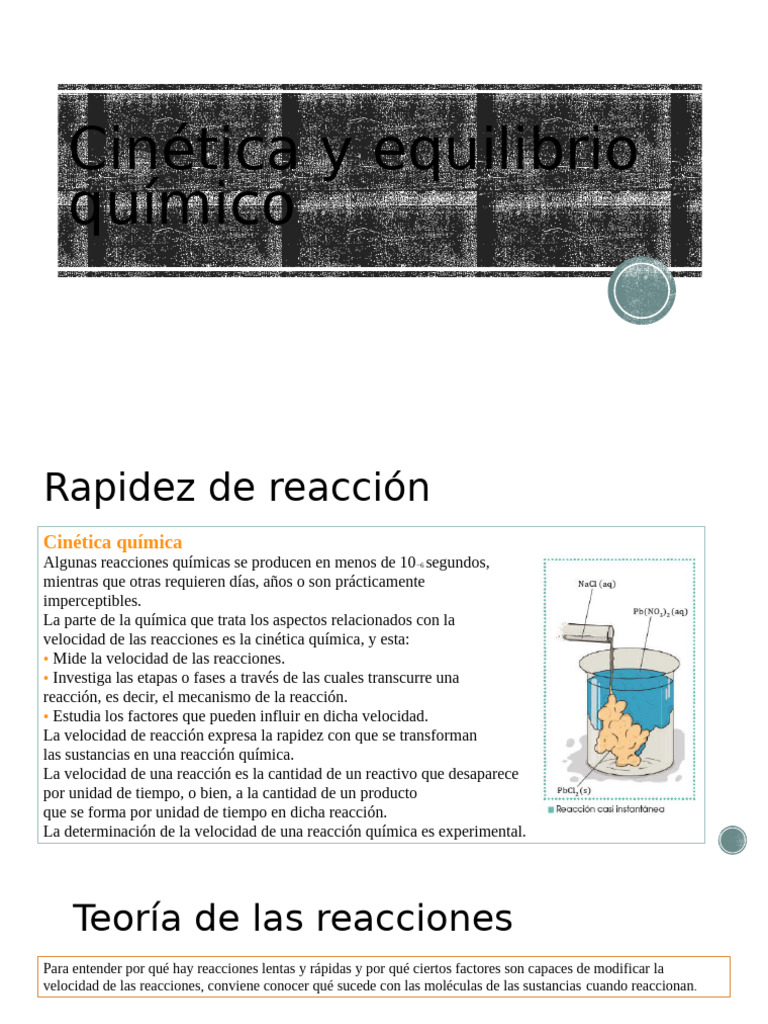 Cinética y Equilibrio Químico 2BGU | PDF | Cinética química | Reacciones químicas