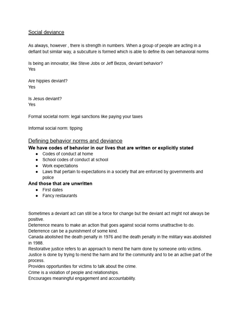 Understanding Social Deviance | PDF | Lifestyle