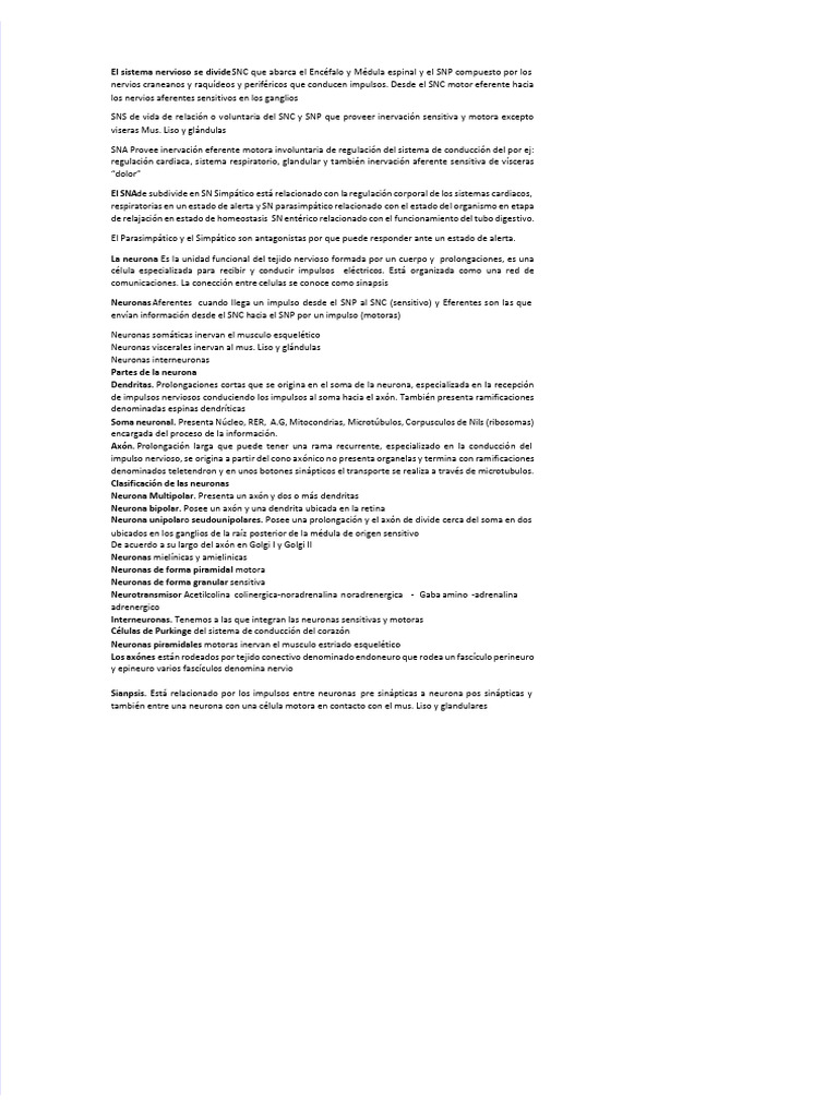 Resumen - Capitulo 12 Tejido Nervioso Histología | PDF | Neurona | Axon