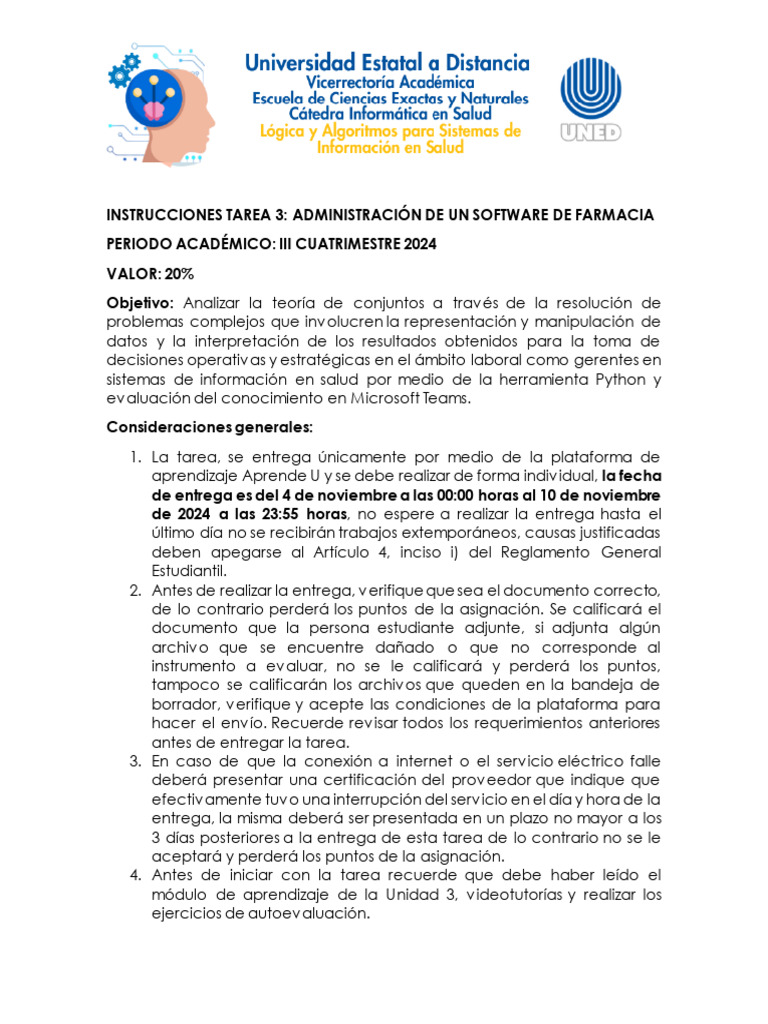 Instrucciones Tarea 3 | PDF | Python (lenguaje de programación ...