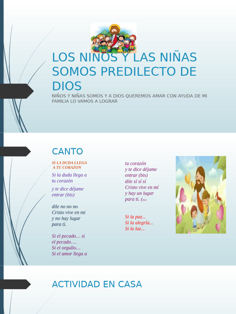 Los Niños y Las Niñas Somos Predilecto de Dios | PDF