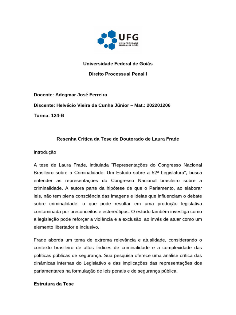 Resenha Crítica Da Tese de Doutorado de Laura Frade | PDF | Sociologia ...
