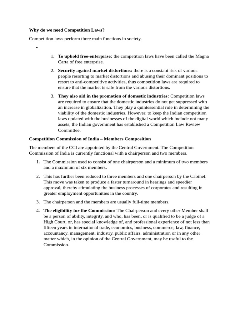 CCCL | PDF | Mergers And Acquisitions | Competition Law