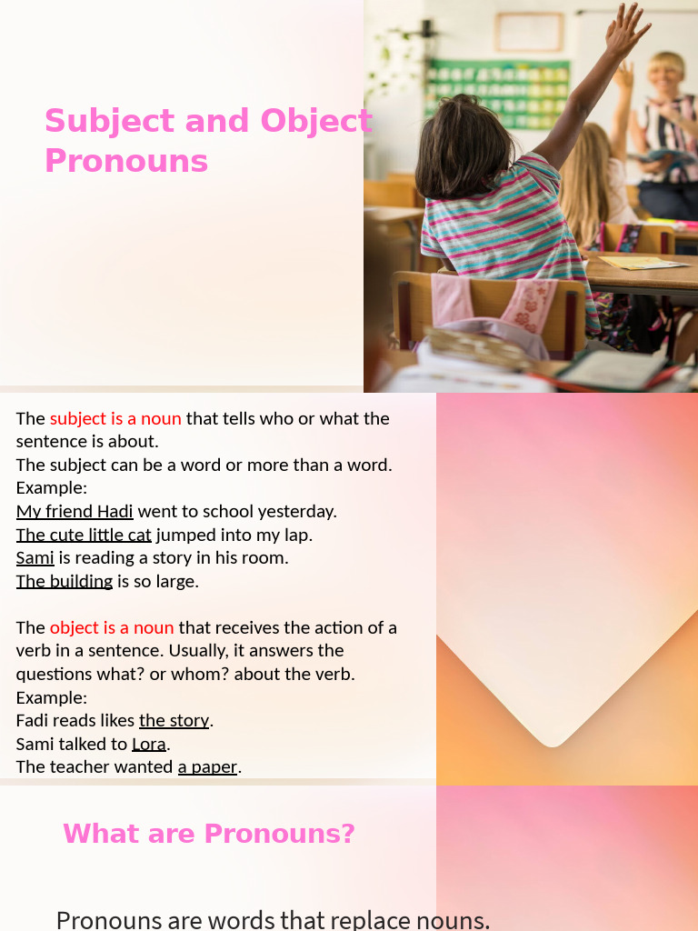 Subject and Object Pronouns Explained | PDF | General Fiction