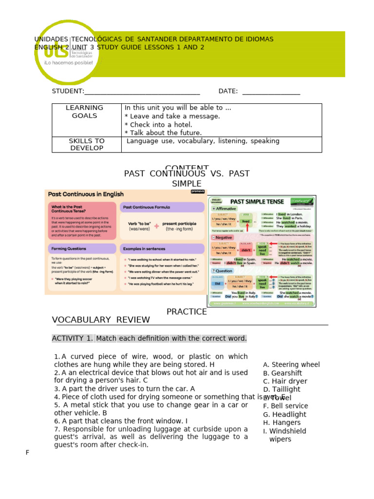 Unit 4 Lessons 1-2 (1) | PDF | Vehicles
