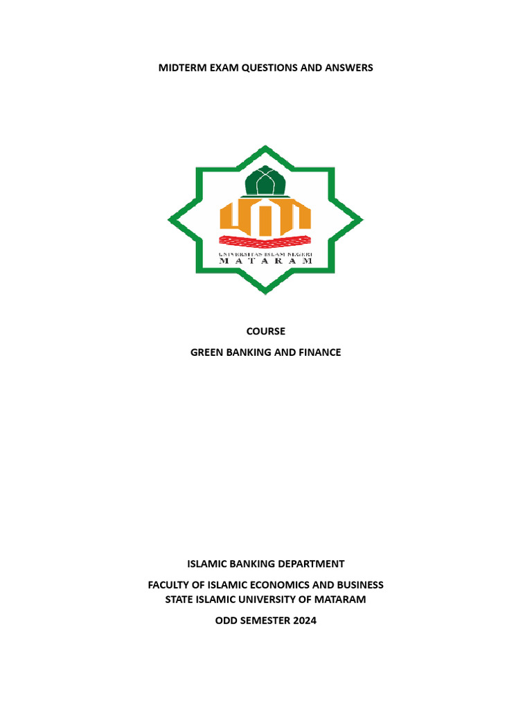 Midterm Exam Questions and Answers | PDF | Sustainability | Islamic ...