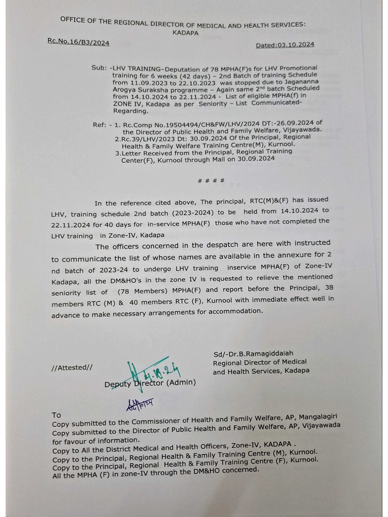 2nd Batch LHV Training | PDF