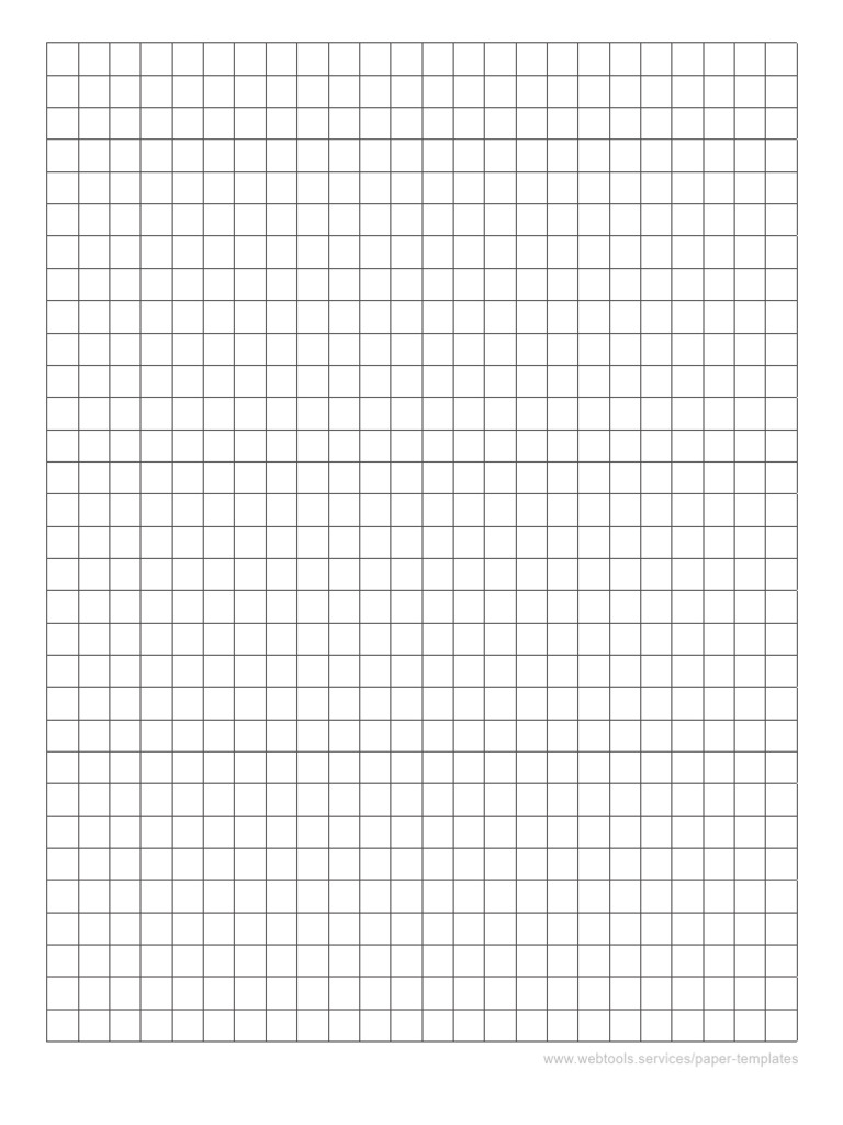 Black Lined 8mm Squared Paper Template-Letter With 0.375 Inch Border | PDF