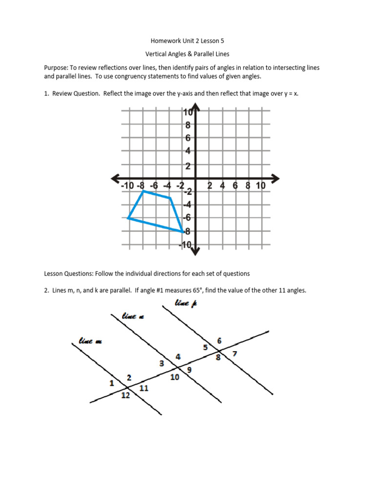 PDF Homework Unit 2 Lesson 5-1-1 | PDF