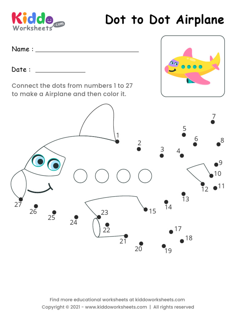 Dot To Dot Airplane Worksheet | PDF