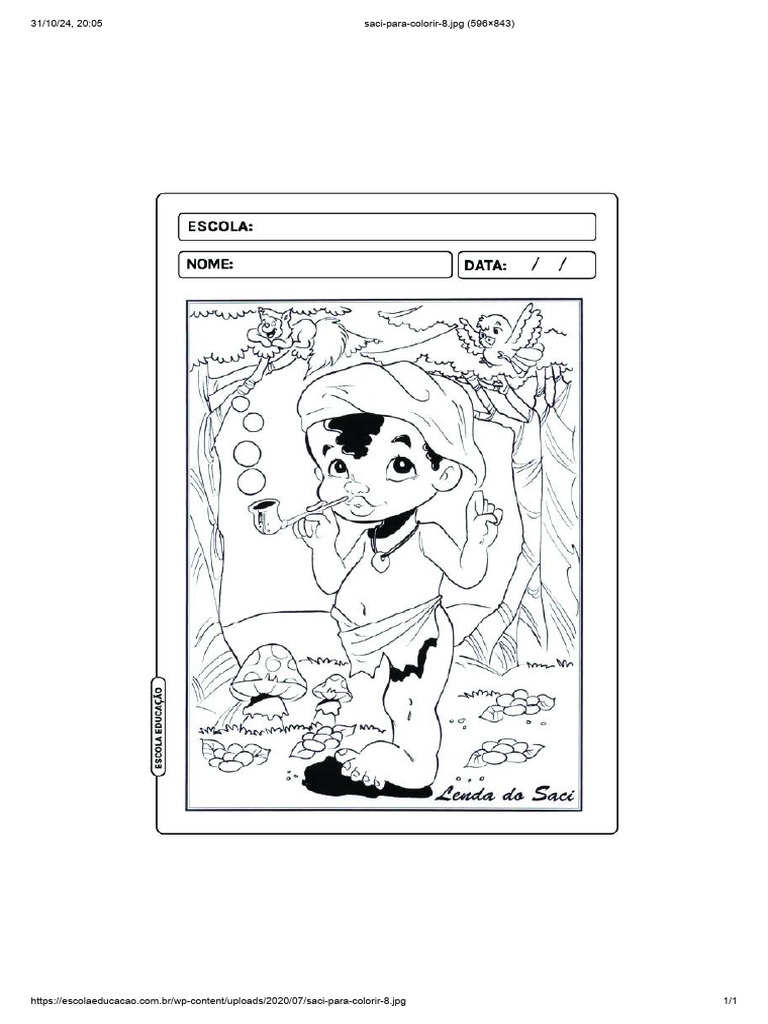 Saci para Colorir 8 | PDF