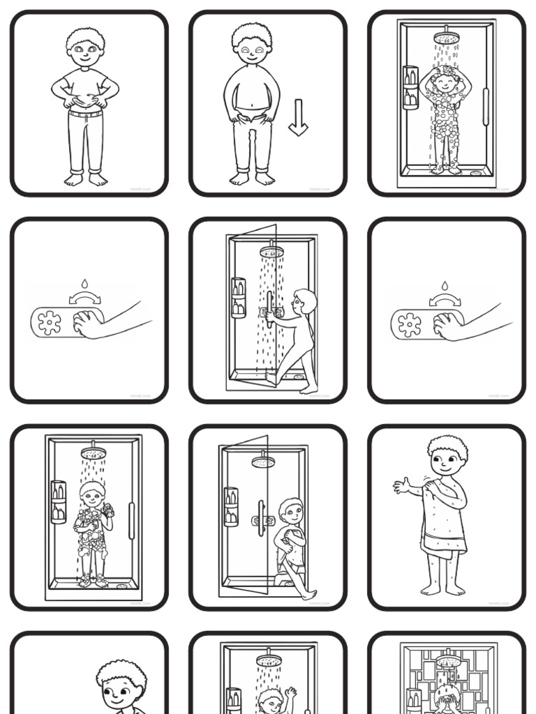 Bathing Sequence Cards | PDF | Home & Garden