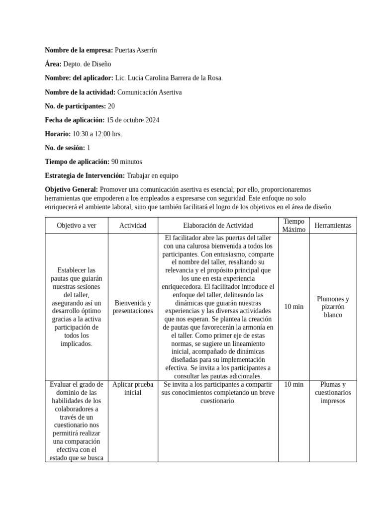 Entregable 2 Capacitacion | PDF | Aprendizaje | Business