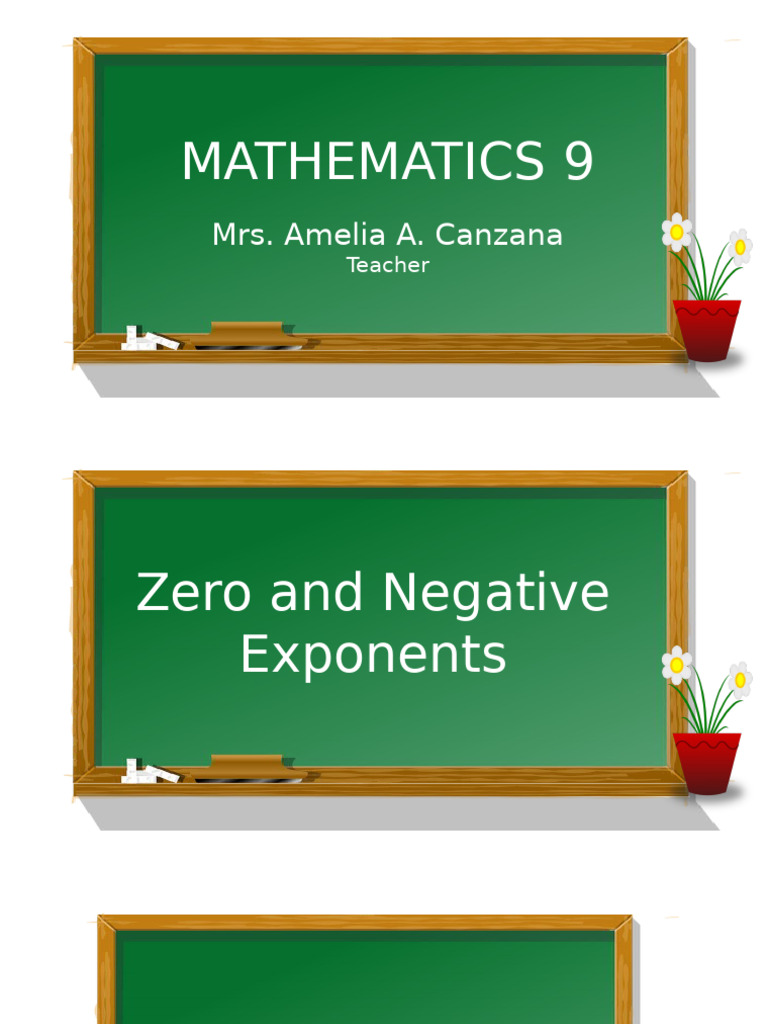Q2-Week3 Zero and Negative Exponents | PDF
