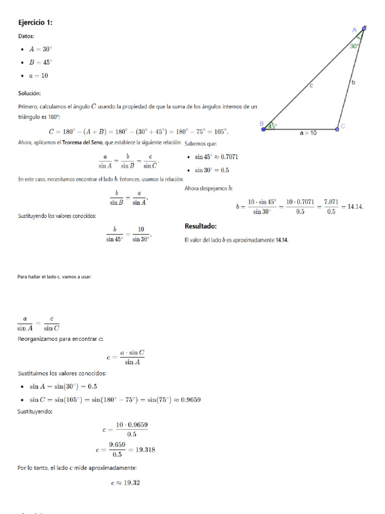 Ejercicios Seno | PDF