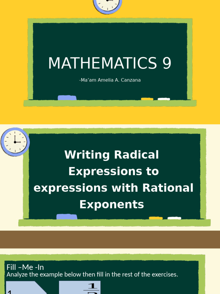 Q2-Week 4 Rational Exponents and Radicals Day 2-Final | PDF ...