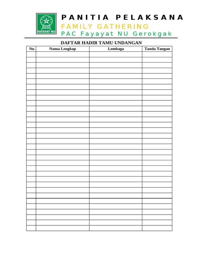 Daftar Hadir Tamu Undangan - Compress | PDF