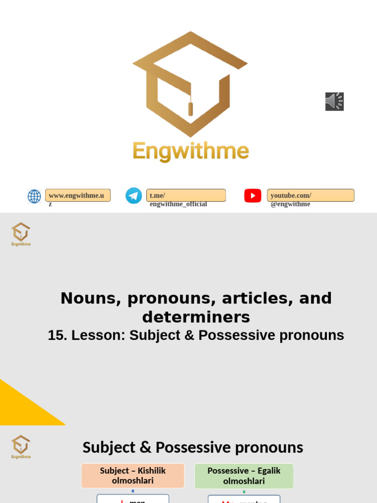 Subject and Possessive Pronouns | PDF