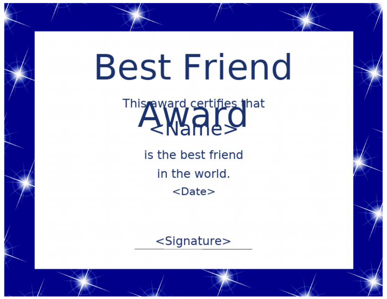 Best Friend Certificate Male | PDF