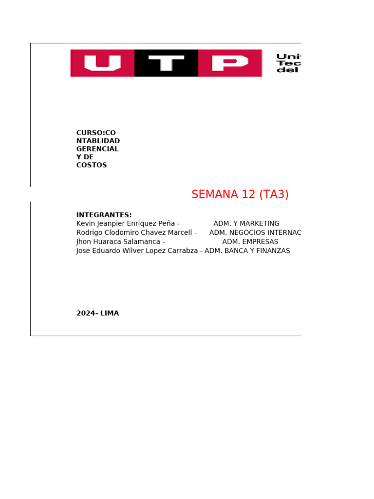 Ta3 Contabilidad Gerencial | PDF