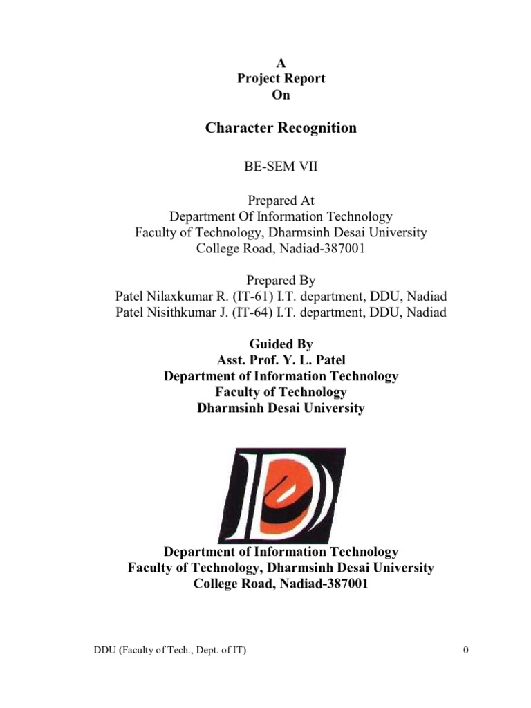 Character Recognition | PDF | Software Development Process | Systems Engineering