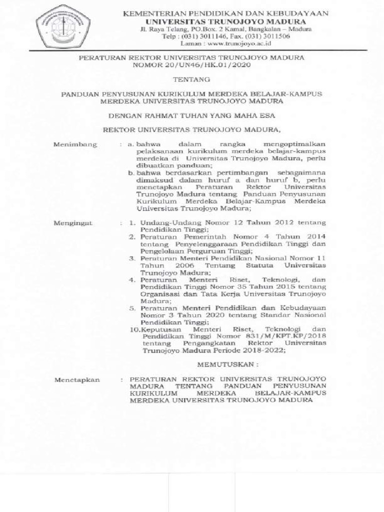 PR 20 Panduan Penyusunan Kurikulum Merdeka Belajar Kampus Merdeka UTM ...