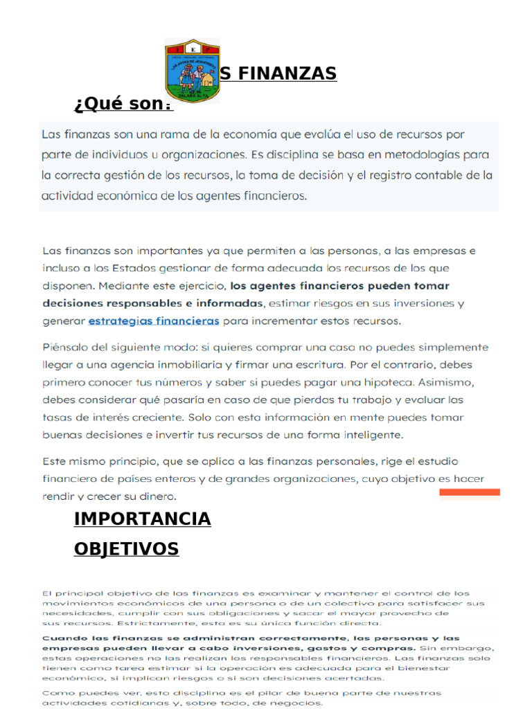 Las Finanzas | PDF | Finanzas y dinero