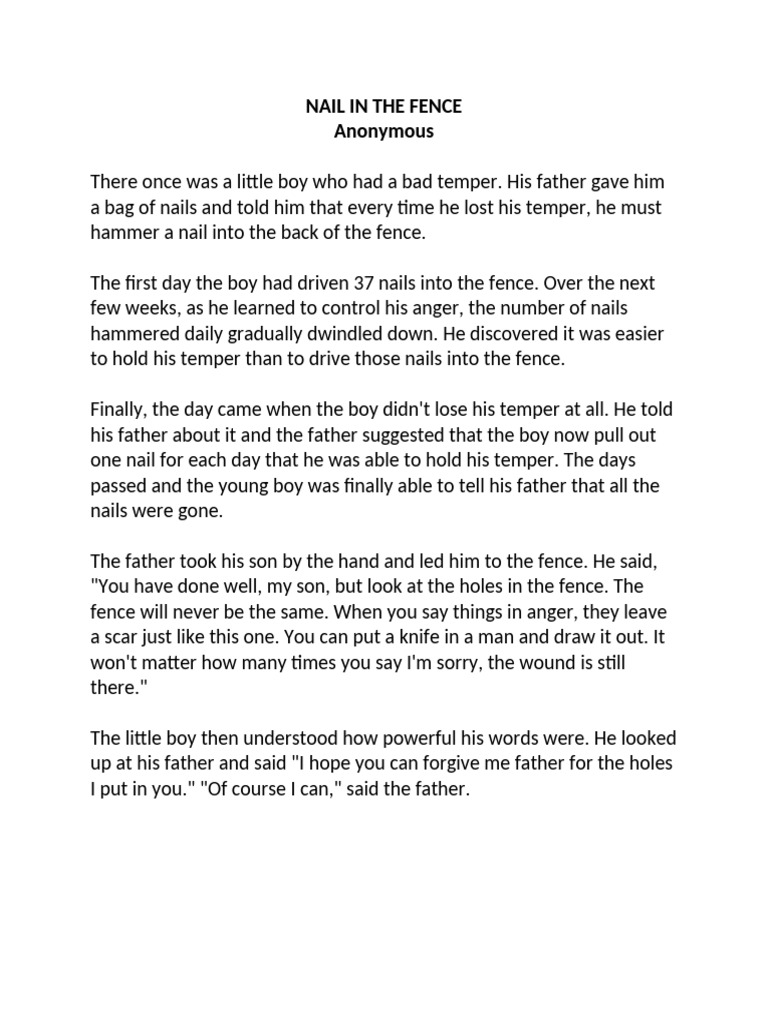 Nail in The Fence | PDF