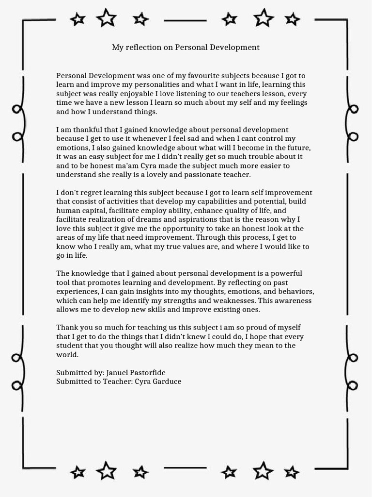 My Personal Development Journey | PDF