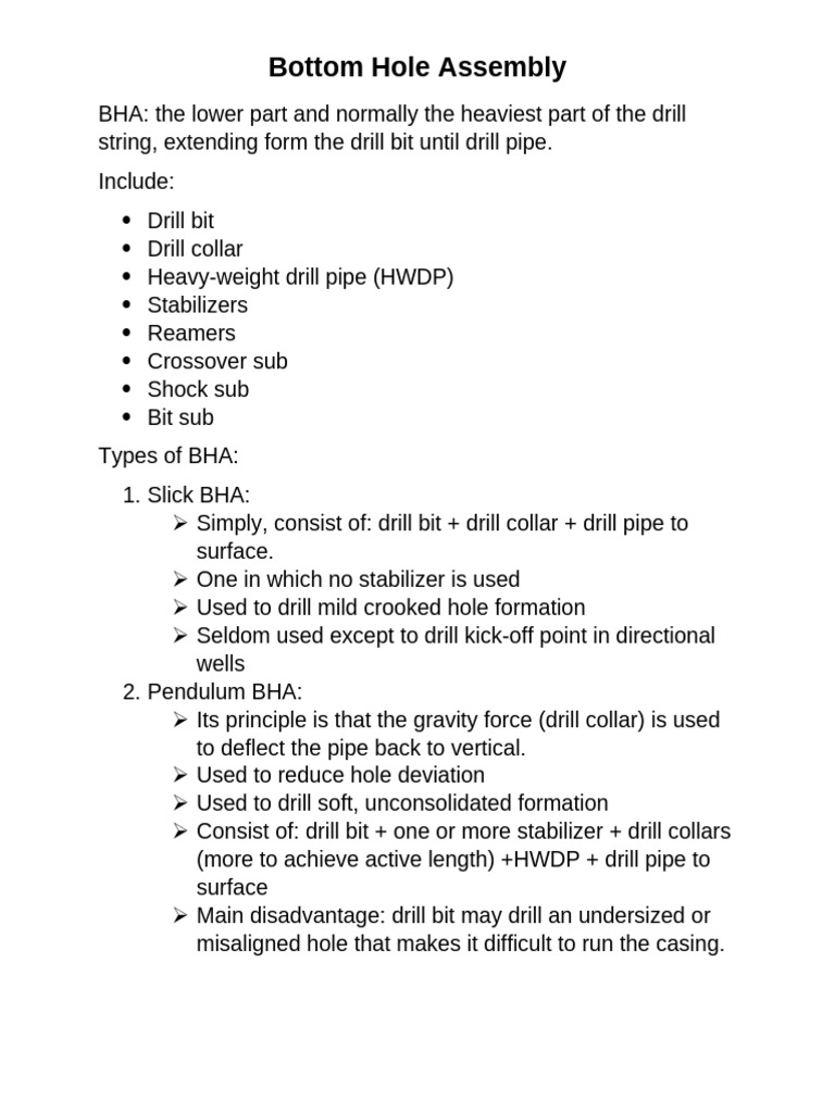 Bottom Hole Assembly | PDF