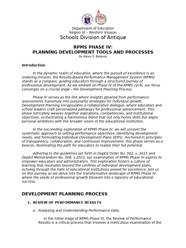 Idp Processes & Tools-Final | PDF | Mentorship | Goal