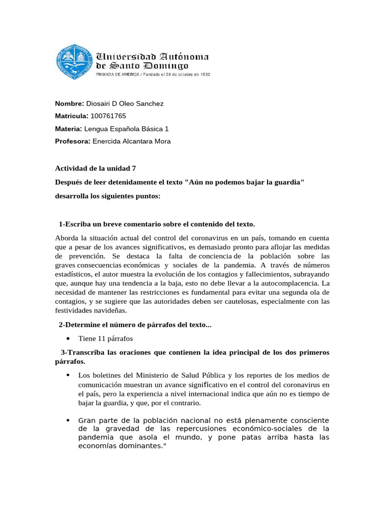 Actividad de La Unidad 7 | PDF