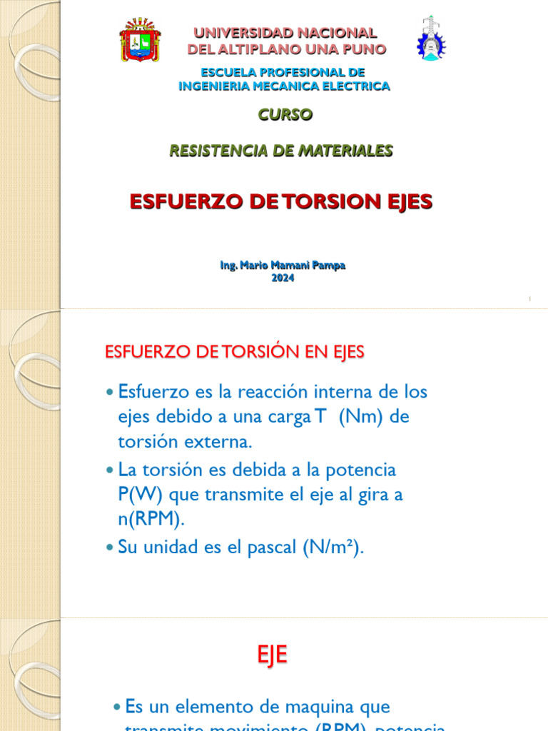 Torsion Ejes Esfuerzo Tors Set 2024 Ii | PDF | Mecanica clasica | Mecánica