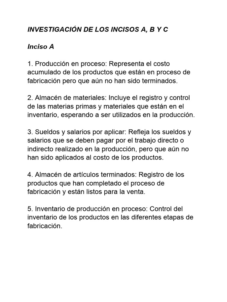 Investigación de Los Incisos A, B y C | PDF