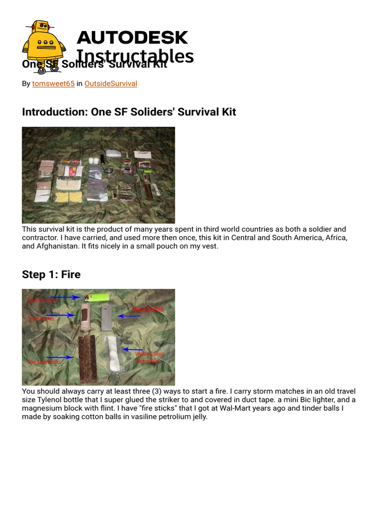 One SF Soliders' Survival Kit - 9 Steps (With Pictures) - Instructables ...