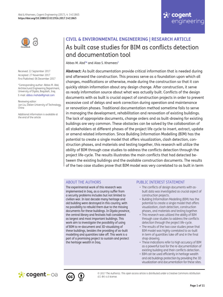 As Built Case Studies For BIM As Conflicts Detection and Documentation Tool | PDF | Building ...