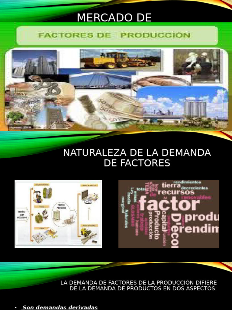 Mercado De Factores De La Producción Pdf Precios Oferta Economía