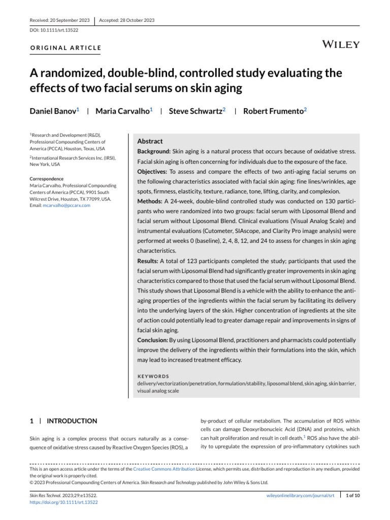 Anti-Aging Serum Study Results | PDF | Extracellular Matrix | Reactive ...
