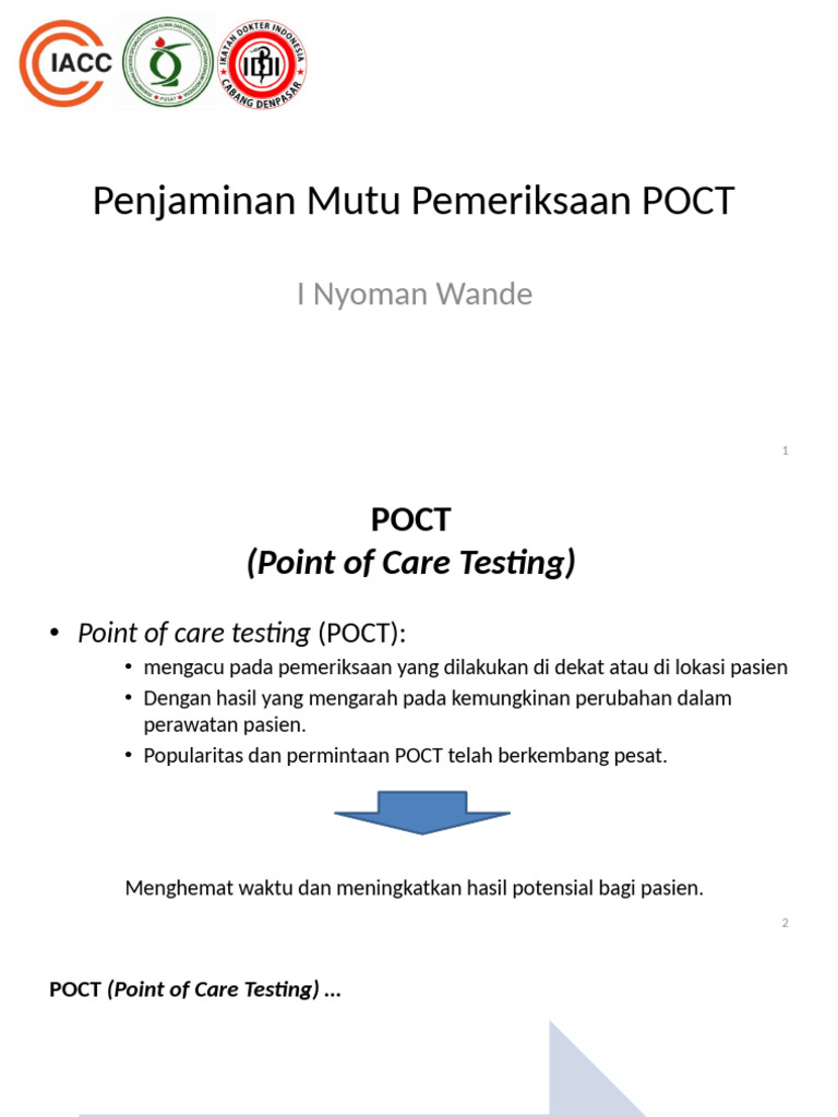 20211031050310.penjaminan Mutu Pemeriksaan POCT | PDF