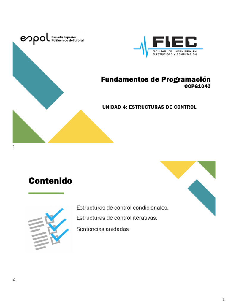 Fundamentos de Programación - Unidad 4 | PDF | Flujo de control ...