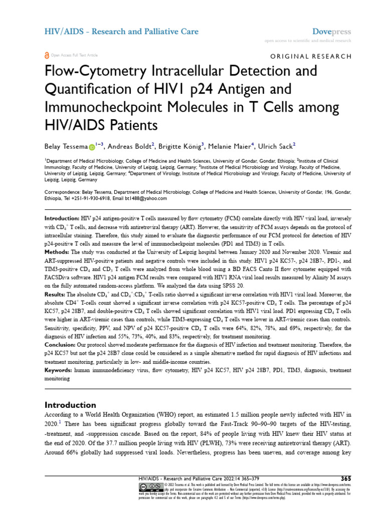 HIV 374369 Flow Cytometric Intracellular Detection and Quantification o | PDF | Diagnosis Of Hiv ...