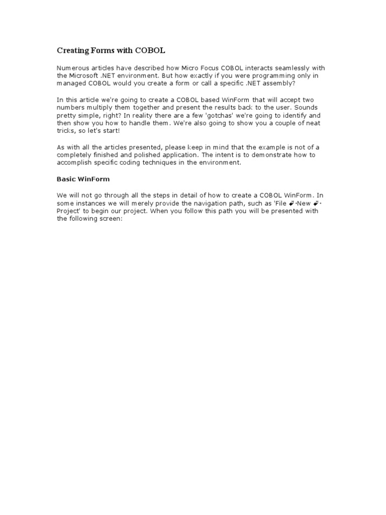 Creating Forms With COBOL | PDF | Data Type | Button (Computing)
