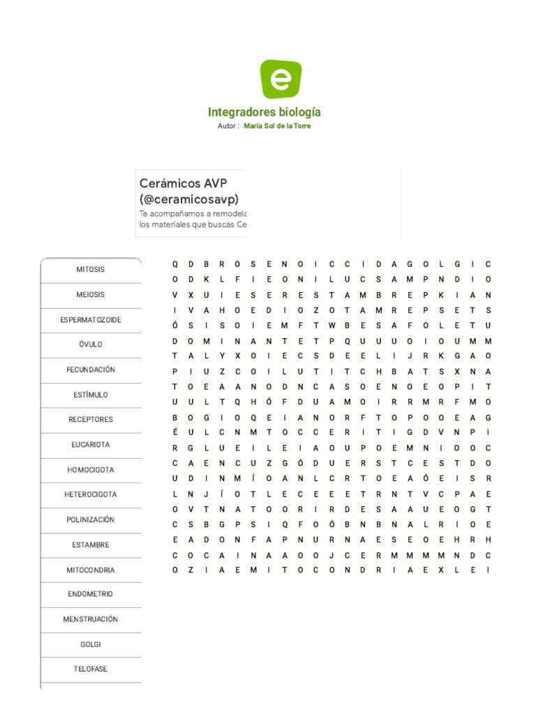 Imprimir Sopa de Letras - Integradores Biología | PDF