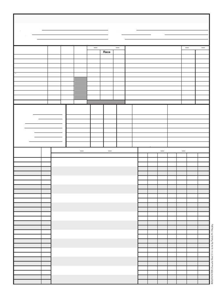 Spacemaster - Character Sheet | PDF | Hobbies | Entertainment
