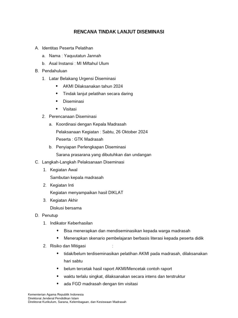 Contoh RTL Daring LMS | PDF