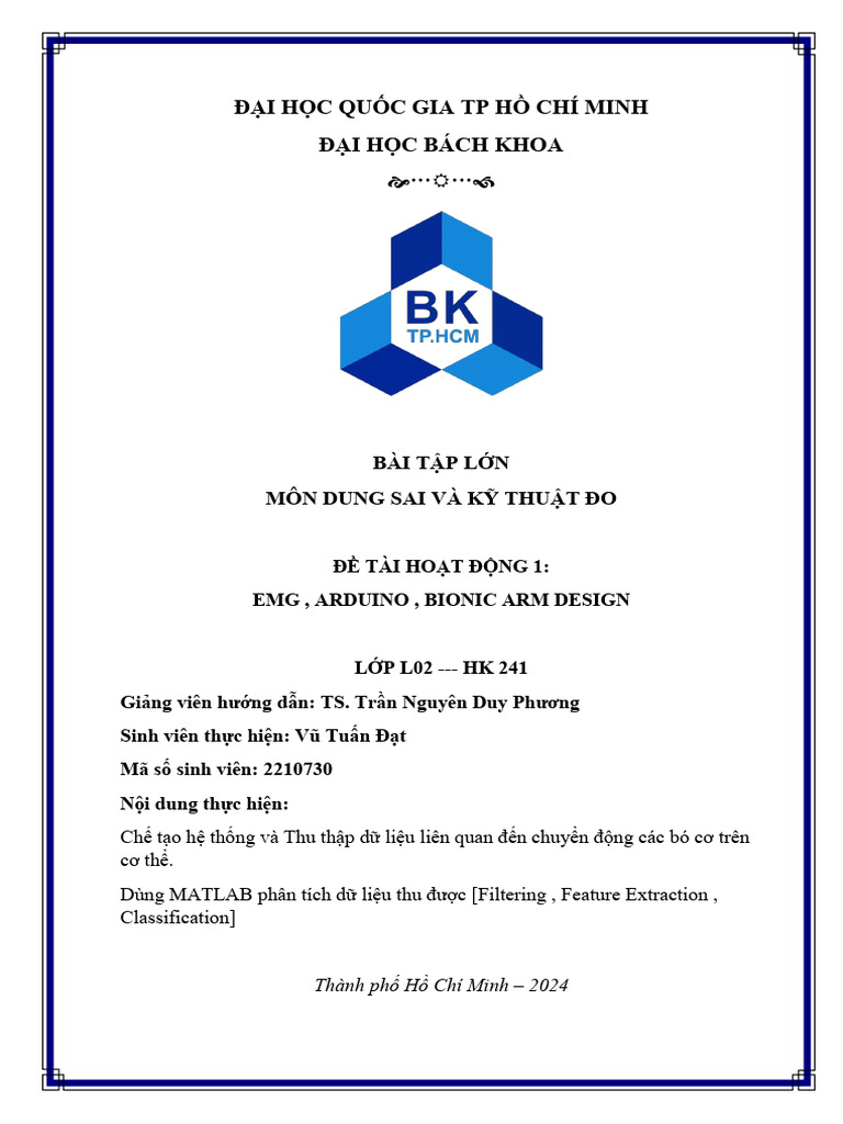 Vũ Tuấn Đạt - 2210730 - L02 - BTL - Thuyết Minh | PDF