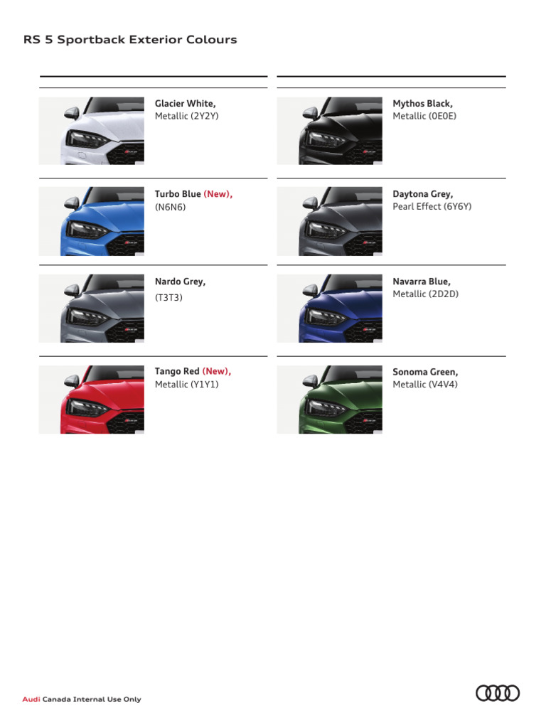 2021 Audi RS5 Sportback Order Guide | PDF | Car | Luxury Vehicles