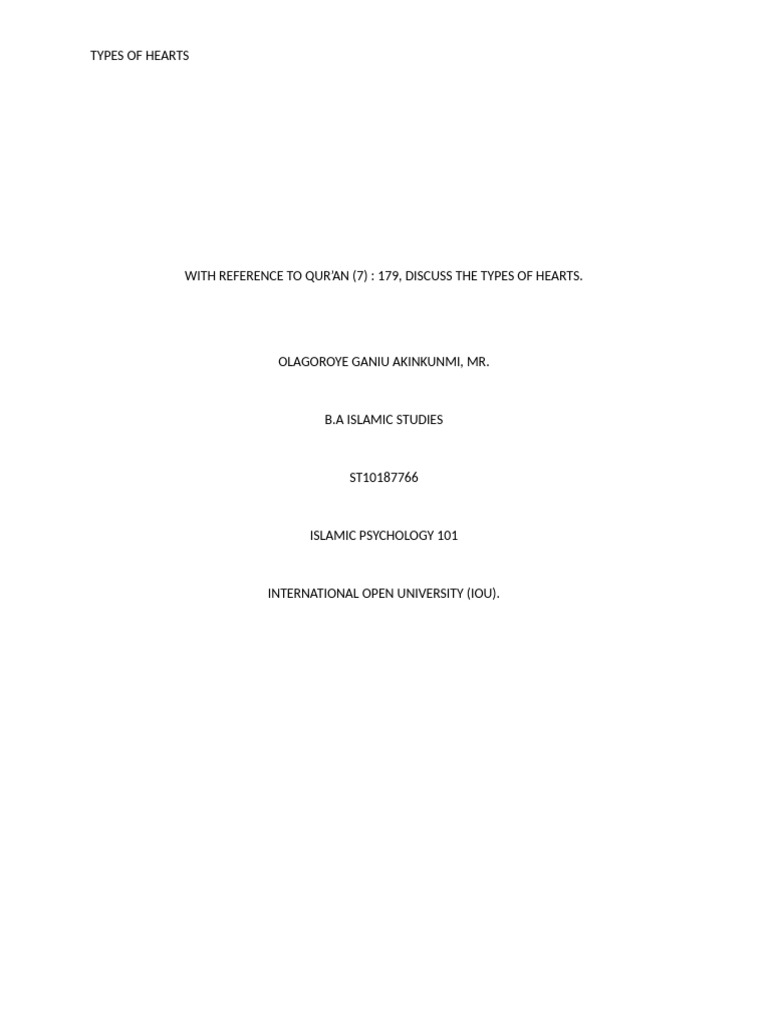 Psy 101 Ganiu | PDF | God In Islam | Quran